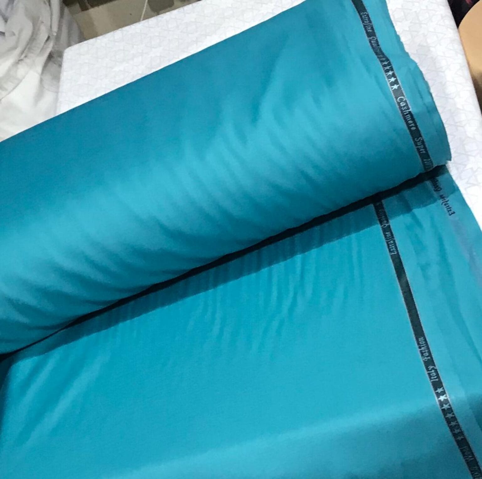 Light Turquoise 7 Star Cashmere Fabric per yard - Wes Fabrics