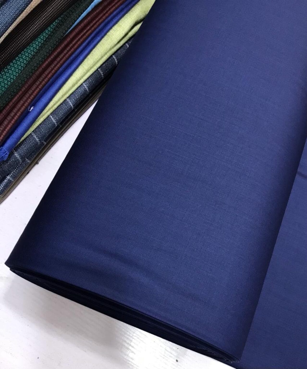 Navy Blue Lana Cashmere Fabric per yard - Wes Fabrics