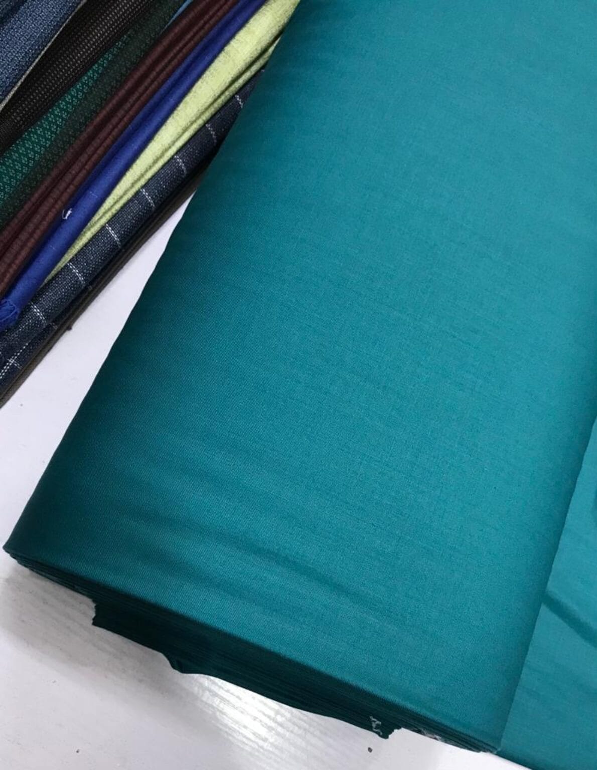 Teal Green Lana Cashmere Fabric per yard - Wes Fabrics